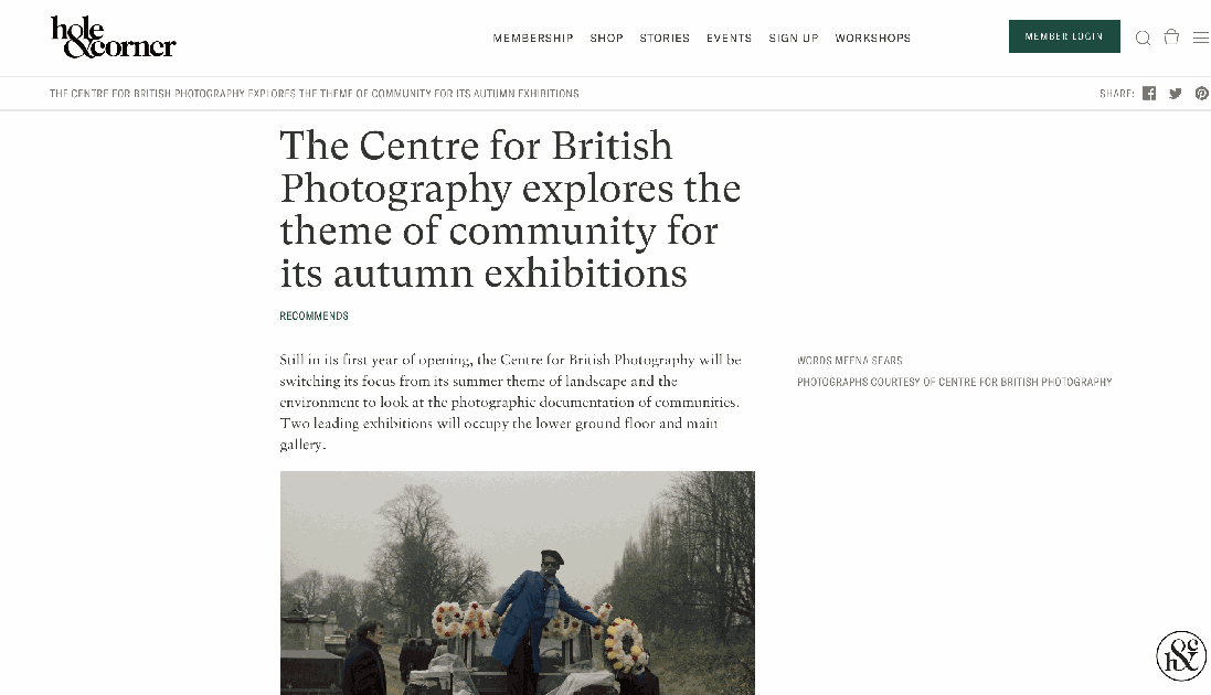 HOLE & CORNER | CENTRE FOR BRITISH PHOTOGRAPHY